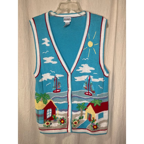 Koret | Sweaters | Vintage 99s Koret Beach Scenic Nautical Sailing ...
